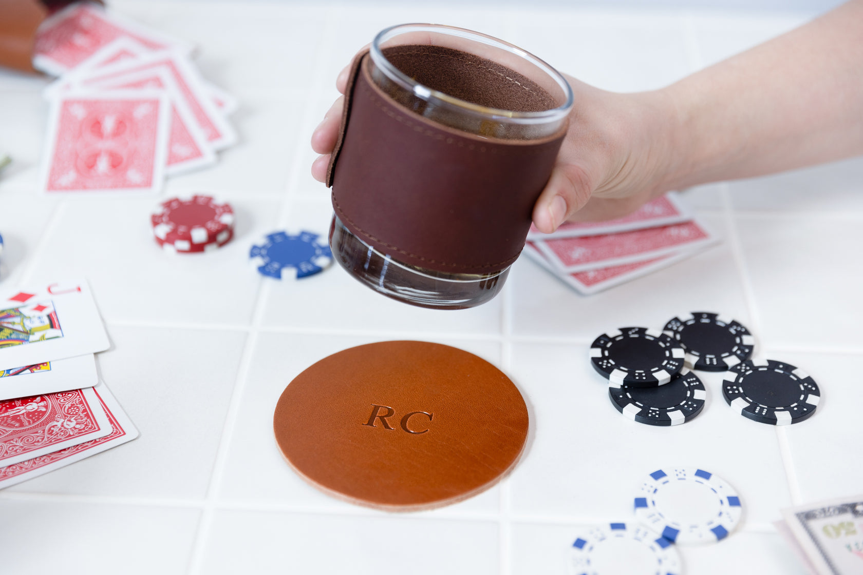 Personalized Leather Circle Coasters - Set of 4 – Northwind Supply