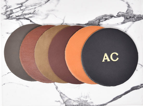 Personalized Leather Circle Coasters - Set of 4 – Northwind Supply
