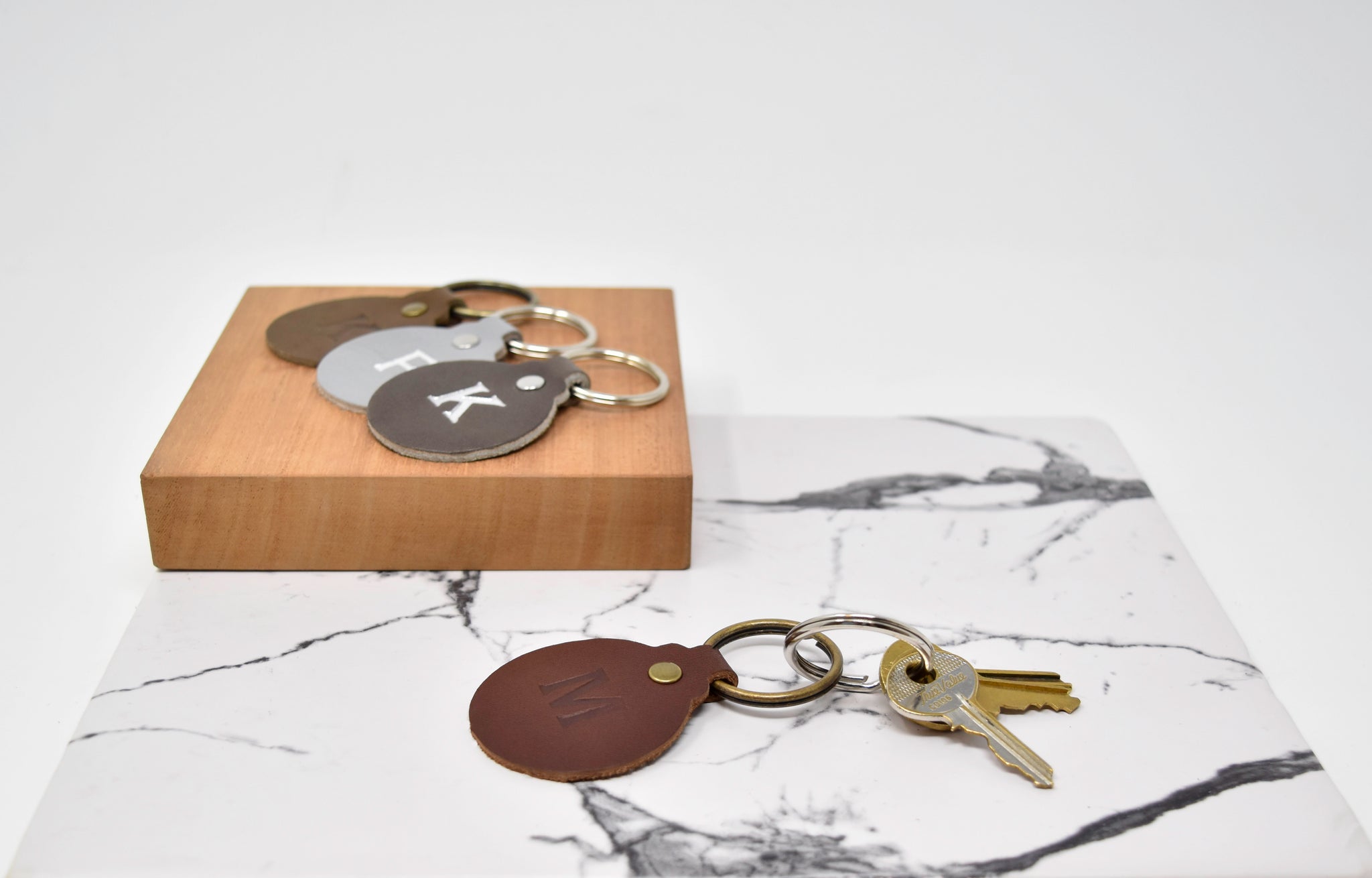 Custom Leather Circle Key Fob | Monogrammed Keychain – Northwind Supply