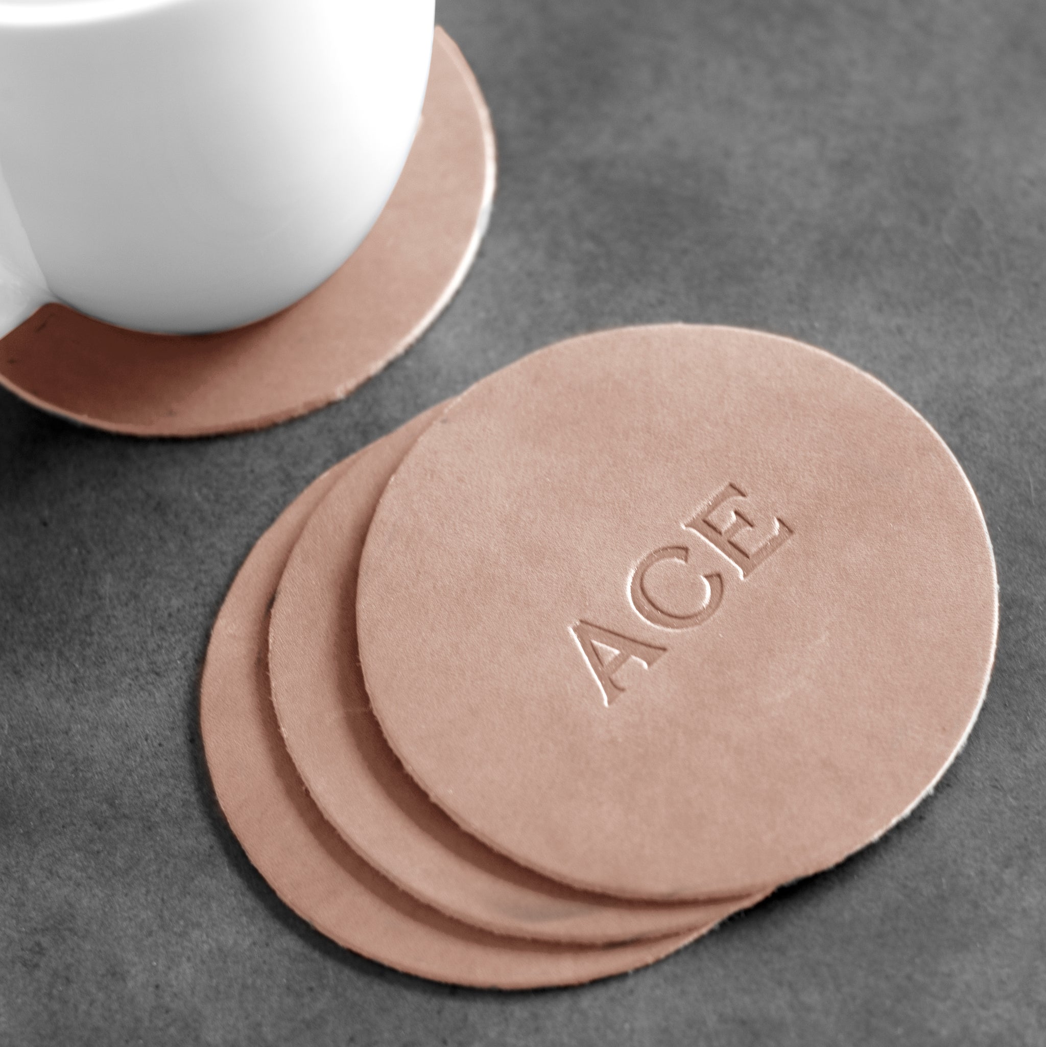 Personalized Leather Circle Coasters - Set of 4 – Northwind Supply