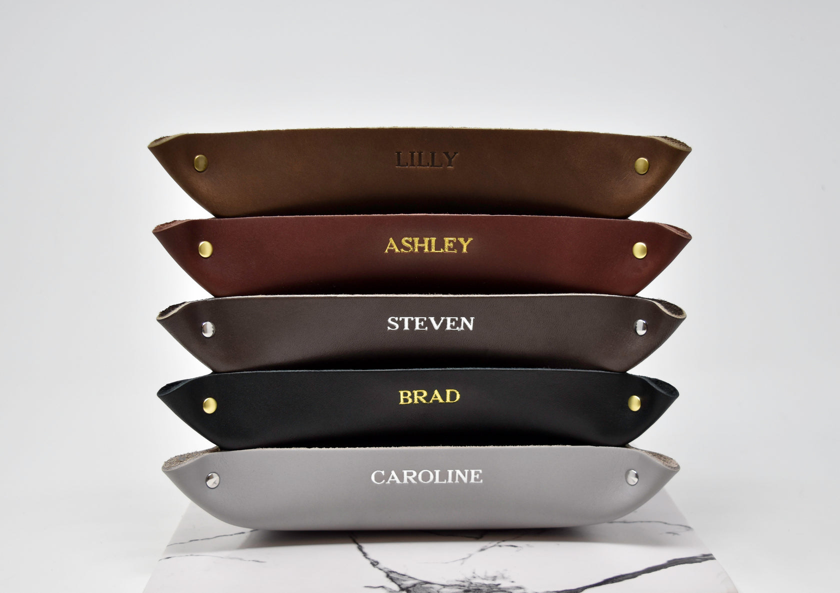 Personalized Leather Valet Tray l Personalized Leather Catchall ...