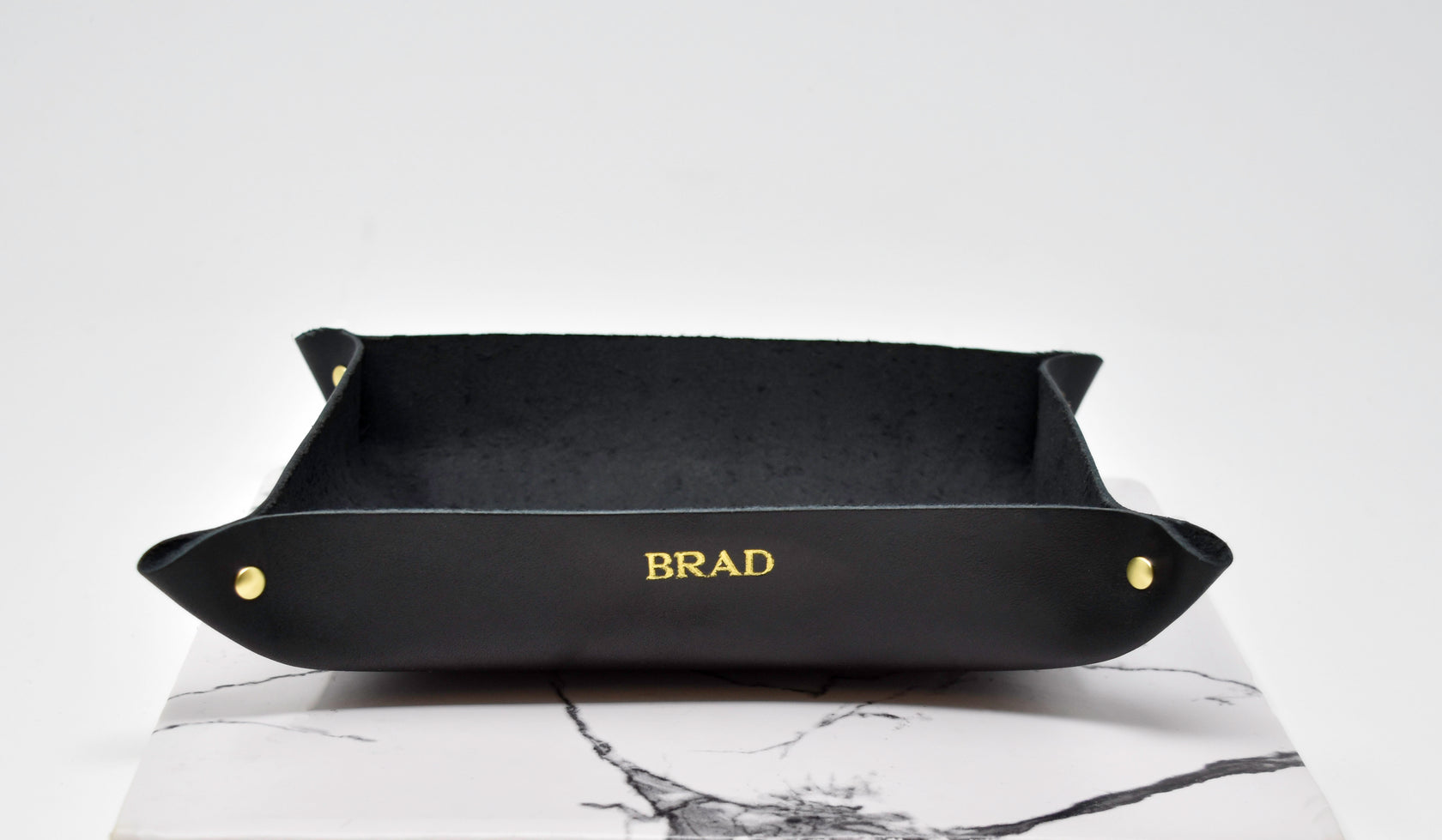 Personalized Leather Valet Tray l Personalized Leather Catchall ...