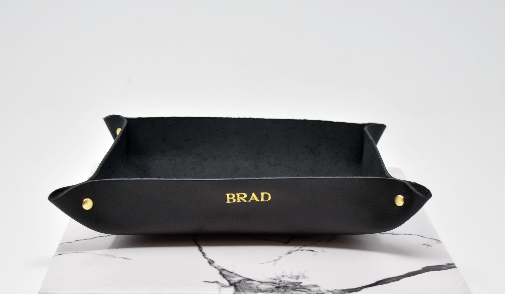 Personalized Leather Valet Tray l Personalized Leather Catchall ...