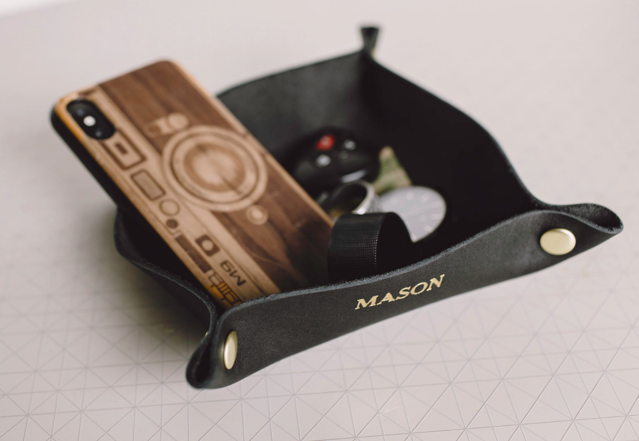 Monogrammed Leather Valet Tray. Personalized Leather Valet Tray ...